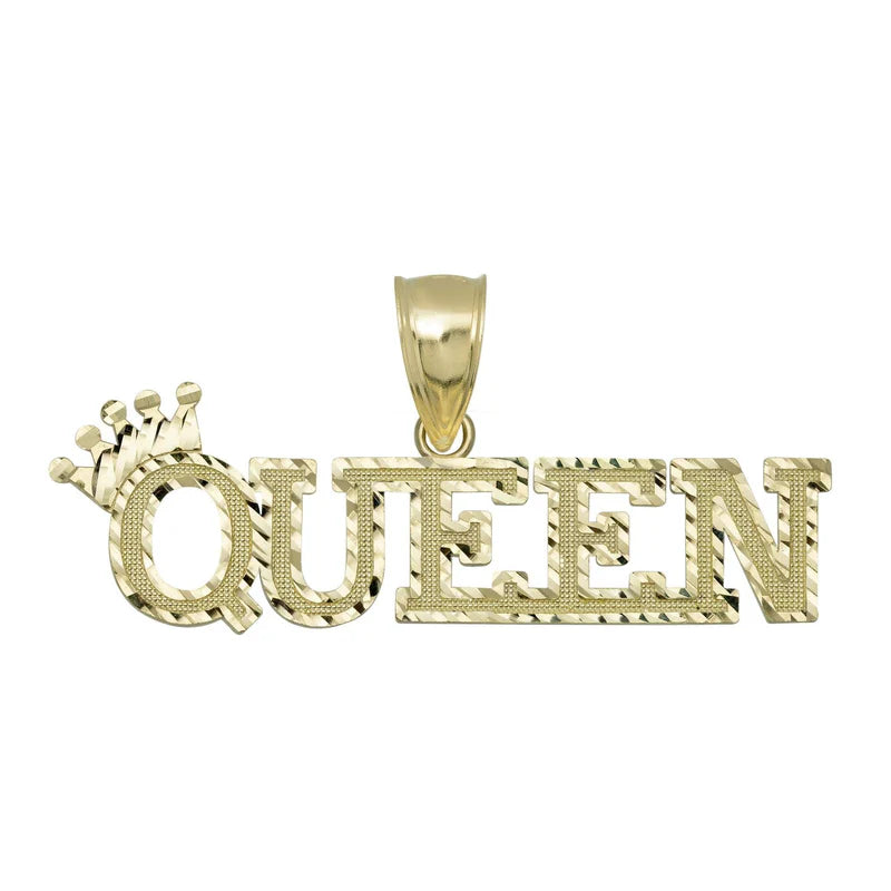 10k Gold "Queen" Pendant